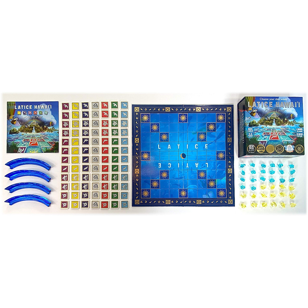 Latice Hawaii Strategy Board Game - The Multi-Award-Winning Smart New Family Board Game For 2 Players, Intelligent Fun for Creative People.