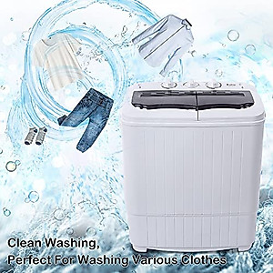 Portable Waher and Dryer, 14.8 lbs Mini Small Washing Machine Combo with Spin Dryer, Compact Twin Tub Laundry Washer Machine for Apartments, Camping,Dorms, Laundry, College Rooms, Rv’s