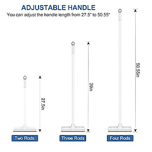 SetSail Floor Scrub Brush with Long Adjustable Handle Heavy-Duty Stiff Bristles Floor Scrubber 2-in-1 Deck Grout Brush for Cleaning Shower Bathroom, Tile, Carpet, Kitchen