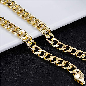 kelistom Gold Cuban Link Anklet Bracelet for Women Men, 7mm Wide 14K Gold / 18K Gold/White Gold Plated Diamond Cut Curb Chain Ankle Bracelets for Women Men 9 10 11 inches