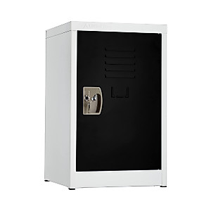 AdirOffice Kids Steel Metal Storage Locker - Heavy Duty Storage Organizer with Key and Hanging Rods - Ideal for Home, Gym & School - (24 in 1 Door, Black)