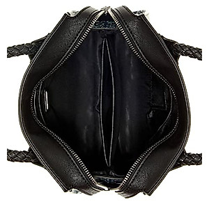 Guess Women's Lock Charm Braided Handles Small Satchel Crossbody Bag Handbag - Sage/Blue