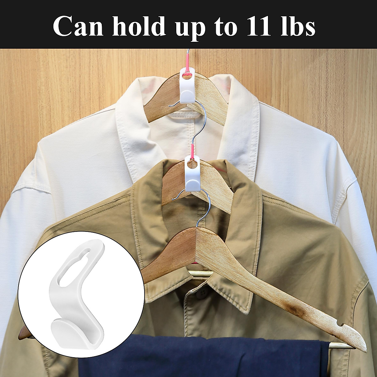 Hanger Connector Hooks – 50-Pack Clothes Hanger Connector Hooks – Space-Saving Hanger for Closet Organizer – Cascading Space Saver Hangers for Small Space Organization and Closet