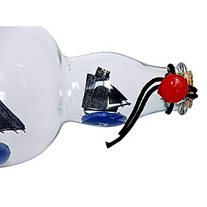 Hampton Nautical Blackbeard's Queen Anne's Revenge Model Ship in a Glass Bottle 11" - Famous Pir