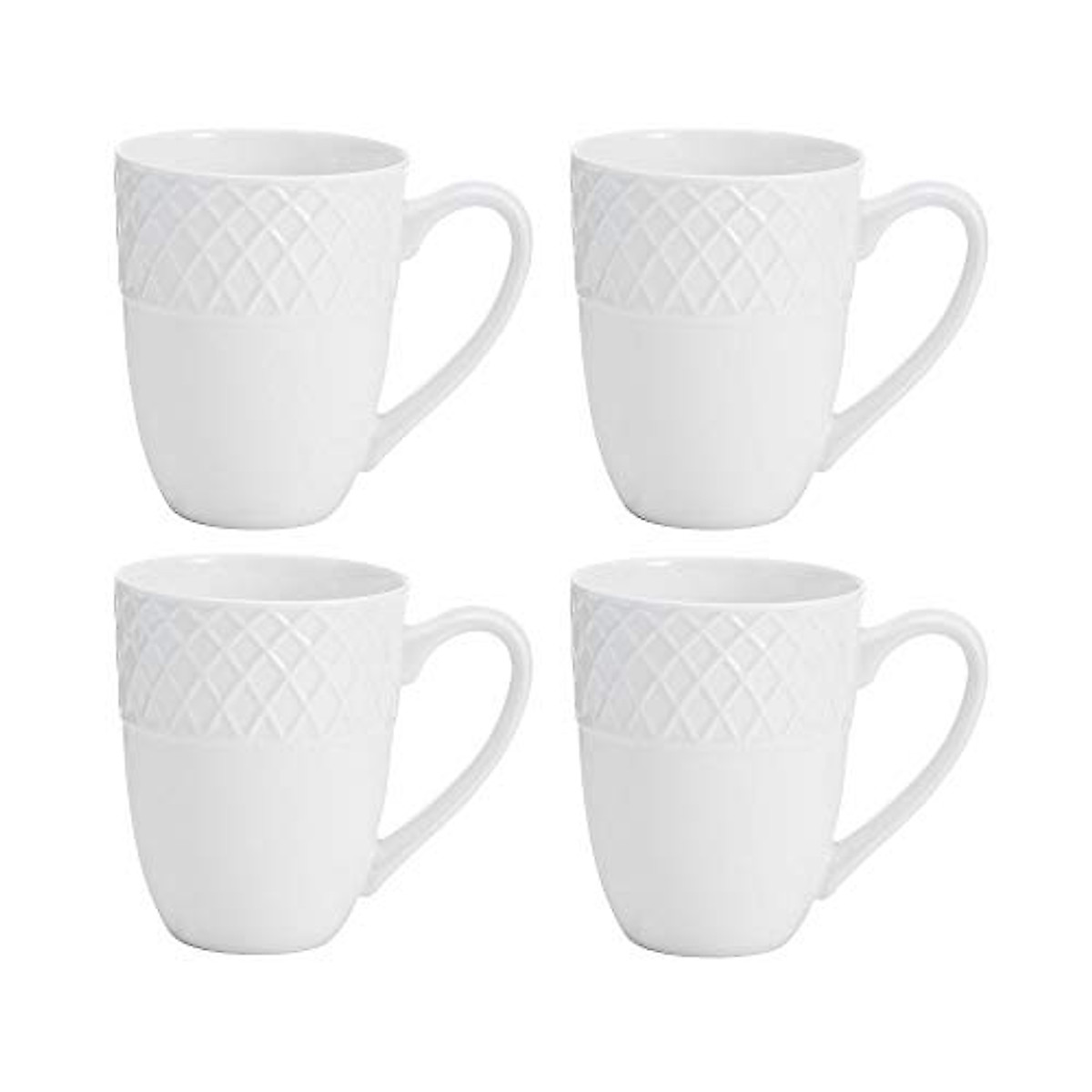 Mikasa Trellis 16 Piece Dinnerware Set, Service for 4, White