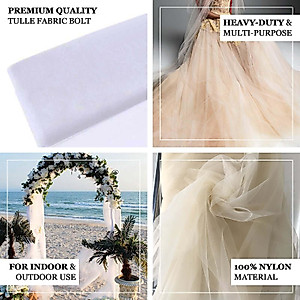 Efavormart 108" x 50 Yards Extra Large Soft Wedding Tulle for Party Decorations Banquet Event Sewing DIY Crafts Fabrics - White