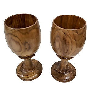collectiblesBuy Vintage Wooden Wine Goblet Handmade Wood Toasting Glass Kitchen & Bar Accessories Wooden Glasses Set Of 2