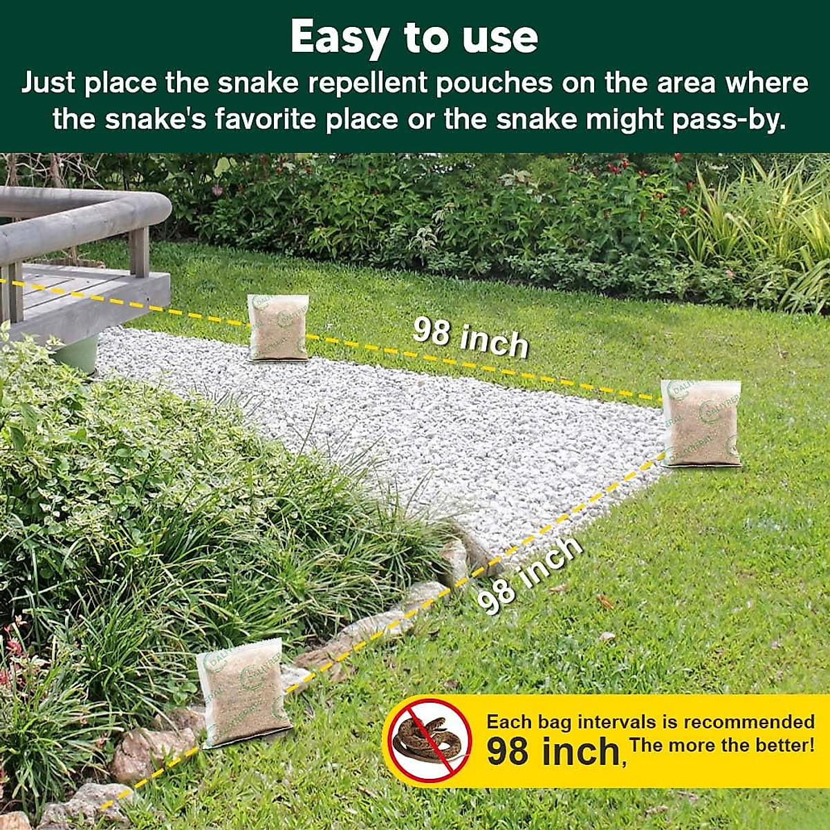 Lowojusl Snake Repellent for Yard Powerful,Outdoor Snake Away Repellent, Snake Out Snake Repellent,Effective Repellent for Snakes, Snakes Repellents for Outdoor Safe Around Kids and Pets 8-Pack