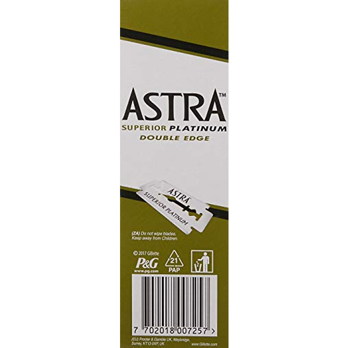 Astra Platinum Double Edge Safety Razor Blades ,100 Count (Pack of 1)