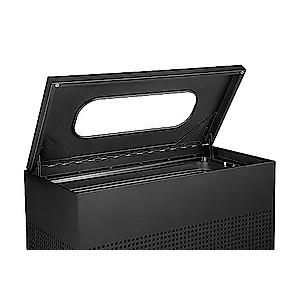 Rubbermaid Commercial Products Silhouettes Trash Can, 40-Gallon, Black, Steel Modern Look, Heavy Gauge Garbage Can/Waste Basket for Outdoor/Indoor Spaces