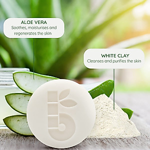 Bambaw | Shaving Soap Bar | 2.8 oz | Organic White Clay & Aloe Vera Shaving Bar | Shaving Soap Puck Sensitive Skin | Natural Shaving Soap | Vegan Shave Bar | Shaving Soap Unscented