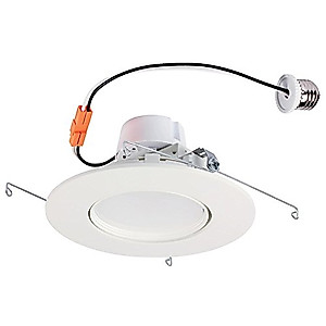 Westinghouse 5084000 80-Watt Equivalent 6-Inch Sloped Recessed LED Downlight Dimmable Warm Energy Star Light Bulb with Medium Base, 1 Count (Pack of 1), White Trim