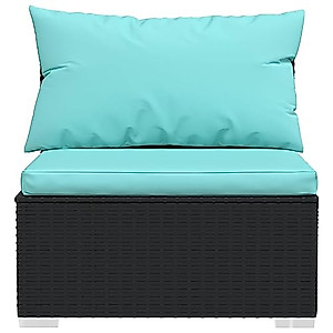 WEHUOSIF 9 Piece Patio Lounge Set with Cushions Poly Rattan,Garden Lounge Set,Combination Sofa,Pool Sofa Set,Conversation Sofa,Party Furniture,for Homes,Offices,Living Room,Cafes, Black