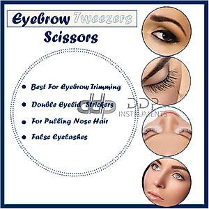 DDP Pro Scissor-like Tweezer Slant 'Eyebrow Black Color