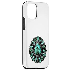 iPhone 13 Turquoise Country Texas Decor For Farmer Mom White Western Case