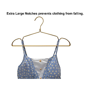 Matte Gold Aluminum Clothes Hangers, 16.5” Extra Smooth & Sturdy Metal Coat Shirt Dress Hanger, Light & Sturdy Metal Rack for Jacket Trouser Pant Slack 20 Pack HL07G