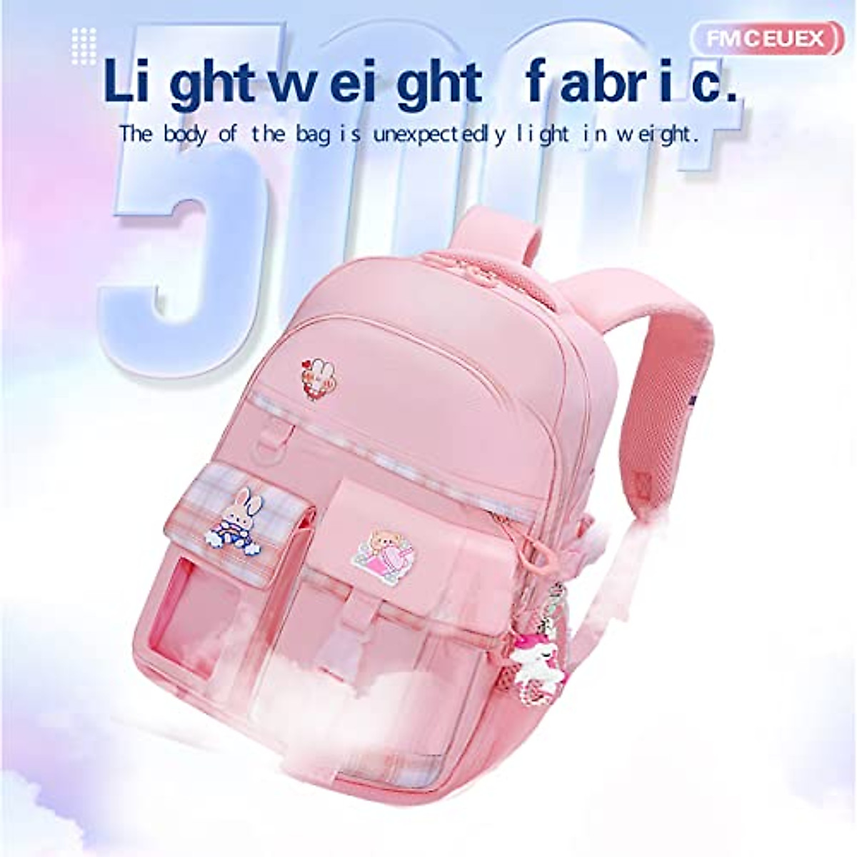 FMCEUEX Kawaii Backpack For Boys Girls,Unicorn Rainbow School Backpacks,With Compartments Applicable to Laptop Bag Travel Bag,Blue Medium 16.5in