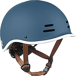 Retrospec Remi Kids' Bike Helmet for Youth Boys & Girls- Bicycle Helmet with Built-in Visor and Adjustable Reflective Straps for Skateboarding, Scooters, Rollerblading - Matte Navy - 49-53cm