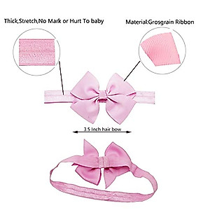 Yxiang 40PCS Baby Headbands, 3.5" Newborn Headband Soft Nylon Headbands Grosgrain Ribbon Baby Bow Elastic Hairband for Baby Girl Infant Toddler (40 Colors)
