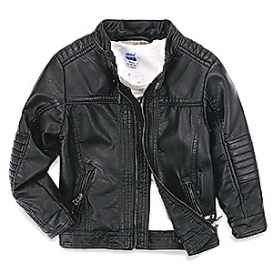 LJYH Boys, Little Kid Leather Jackets New Spring Children Collar Motorcycle Faux Leather Zipper Coats 4/5yrs (110)