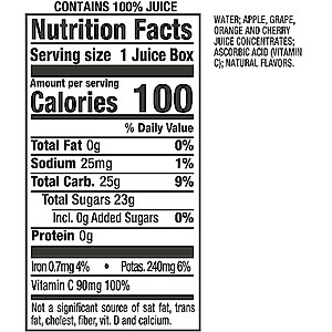 Mott's 100 Percent Fruit Punch Juice, 6.75 fl oz boxes, 32 Count (4 Packs of 8)