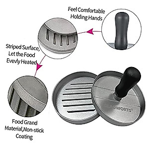 Gladworts Hamburger Press Patty Maker Cast Aluminium + 100 Non-Stick Papers, Quarter Pound Burger Press Metal Burger Mold Presser, 1/4 lb, 4.5 inch