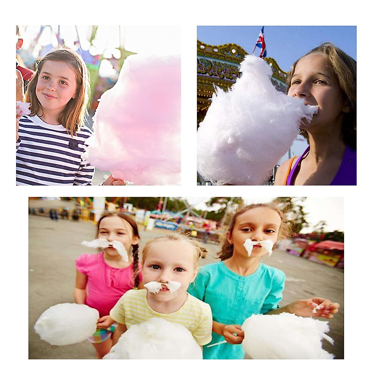 Cotton Candy Machine, Automatic Floss Maker Homemade Quick Heating Machine for Kids Parties, White