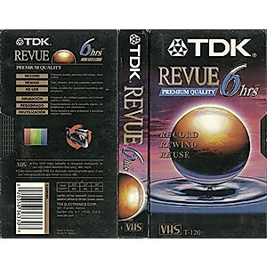 TDK Blank VHS TAPES: Premium Quality Revue (4 Pack) 6 hrs (T-120)