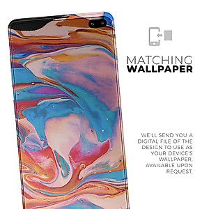 DesignSkinz Liquid Abstract Paint V28 Protective Vinyl Decal Wrap Skin Cover Compatible with The Samsung Galaxy S20 (Screen Trim & Back Glass Skin)