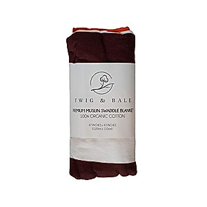 TWIG & BALE Blacksburg Virginia Baby Blanket Organic Cotton Muslin Swaddle Blanket - 47" x 43" - Fans of Tech Baby Gift for Boys Girls Hokies Receiving Blankets
