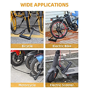 NDakter Bike U Lock, Heavy Duty Anti Theft Bicycle Locks Cable for Ebike, 18mm Shackle, 6FT Length High Security Cable with 3 Keys for Electric Scooter, Motorcycle, Bicycles,Outdoor Equipment