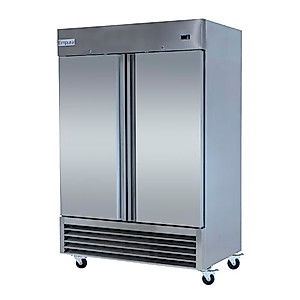 Empura 54" Reach-In Freezer with Two-Swing Solid Door | Merchandiser Frozen Display Refrigeration for Convinience Grocery Store Buffet | 42 Cu. Ft. | 53.9"W x 32.7"D x 82.3"H, Stainless Steel, 115v