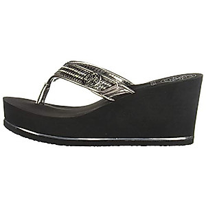 GUESS Womens Sarraly Flip-Flop, Pewter 179, 8 US