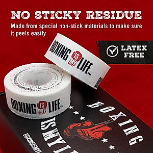 Boxing Tape, Athletic Tape, Sports Tape Athletic Use, Easy-Rip Sport Tape with Solid Grip, Professional-Grade, No Sticky Residue, 1 inch x 10 Yards, 12-Roll Box - Boxing Is My Life
