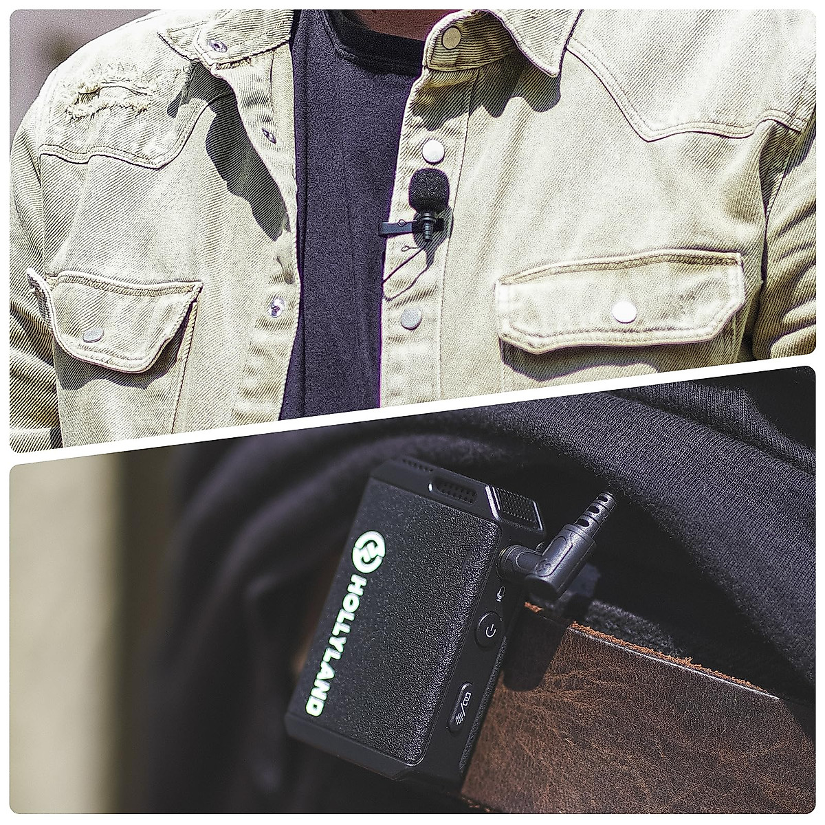 Hollyland Lark Max Wireless Microphone Bundle with 3.5mm External Clip on Lavalier Mic