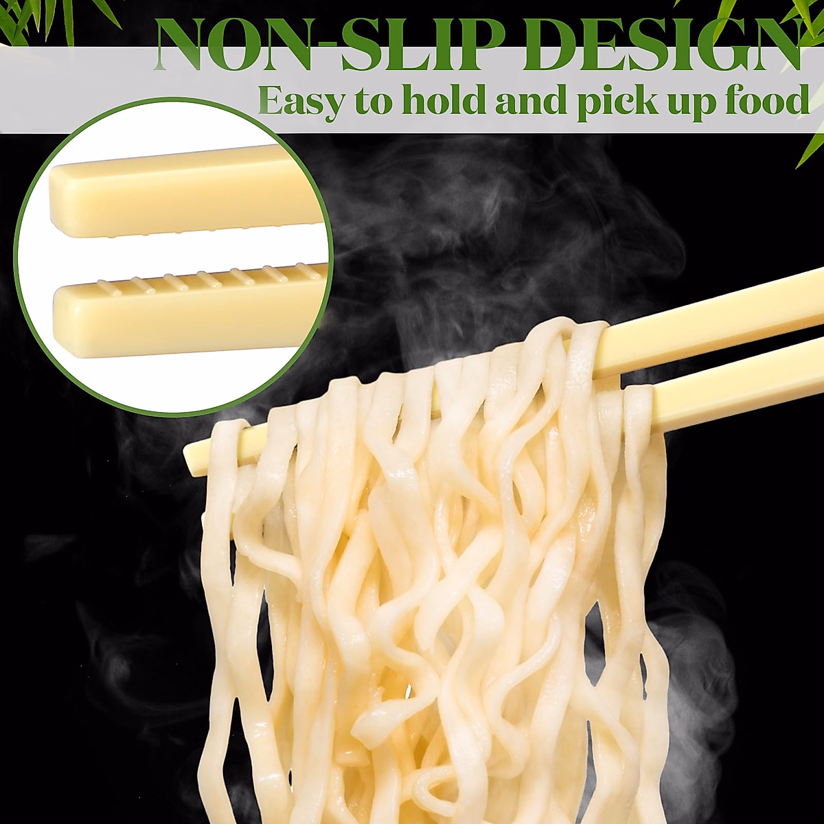 SiliFine 20 Pairs Plastic Chopsticks for Beginners Training Chopsticks for Adults Bamboo Colored Learning Chopsticks Reusable Clothespin Chopsticks Spring Hinged Practice Chopsticks, 9 Inch