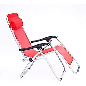 Lightweight Folding Deck Chair Zero Gravity Chair Lounge Chair Patio Recliner Folding Outdoor Adjustable Lawn Chair With Headrest Pillow One Size Sun Lounger Garden Chairs (Color, Size : One size)