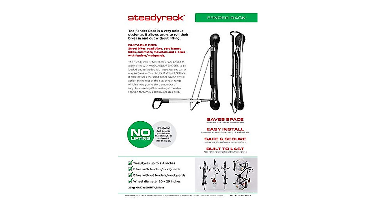 Steadyrack Fender Rack - Space-Saving Bike Storage Solution