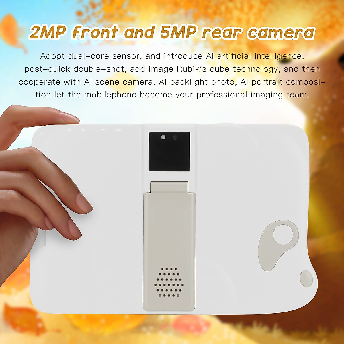 Tablet, 4G 128G 100‑240V 7in Kids Tablet IPS HD Screen for Gaming (White)