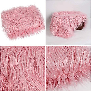 Camidy Newborn Photography Props,5pcs/Set Fluffy Blanket Mat + Ripple Wrap + Headbands Swaddle Wrap Photography Mat Outfits for Infant Boys or Girls Photoshoot Session