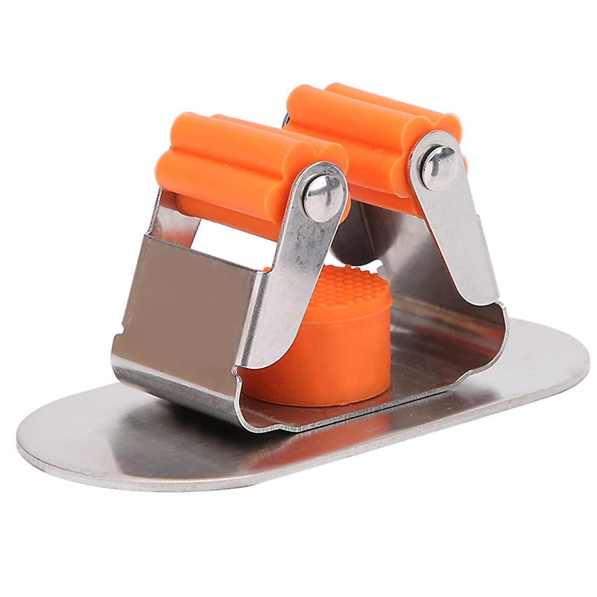 BORDSTRACT Mop Broom Holder, Mop Self Adhesive Holder Wall Mounted, Heavy Duty Broom Gripper Holders Mop Rack for Garage Kitchen Bathroom(Semicircle Base)