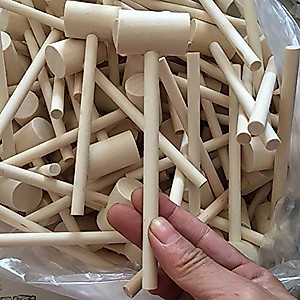 ccHuDE 10 Pcs Mini Natural Wood Crab Lobster Hammer Mallets and 2 Pcs Stainless Steel Crab Leg Forks Seafood Tool Sets