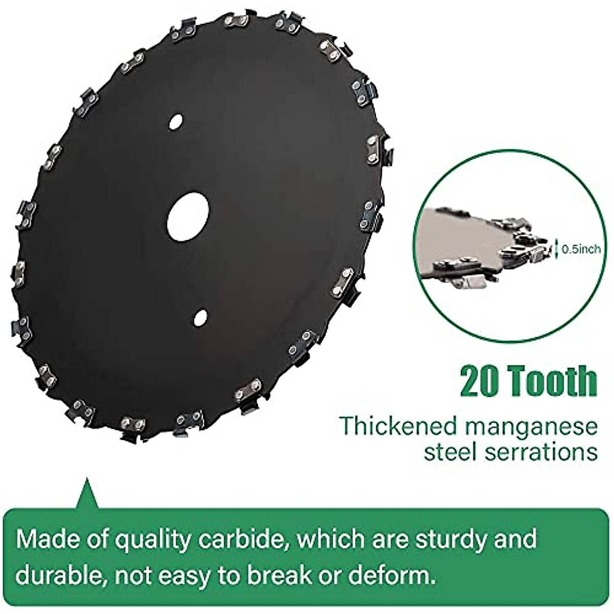 ACEBINTE 9" x 20T Chainsaw Tooth Brush Blades Kit, Cutter Trimmer Weed Eater Blade, Steel Grass Brush Cutter Blade, 2 Blades, with Adapter for Cutter, Trimmer, Weed Eater Chainsaw Tooth…