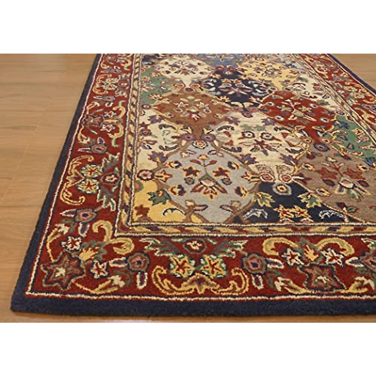 Allen Home Wool Area Rug | Alive Bakhtiyar Beige Area Carpets Suitable for Home Office, Living Room, Bedroom, Dining Room | Handcrafted | Traditional Wool Rugs | 100% Wool | 5'X8' |