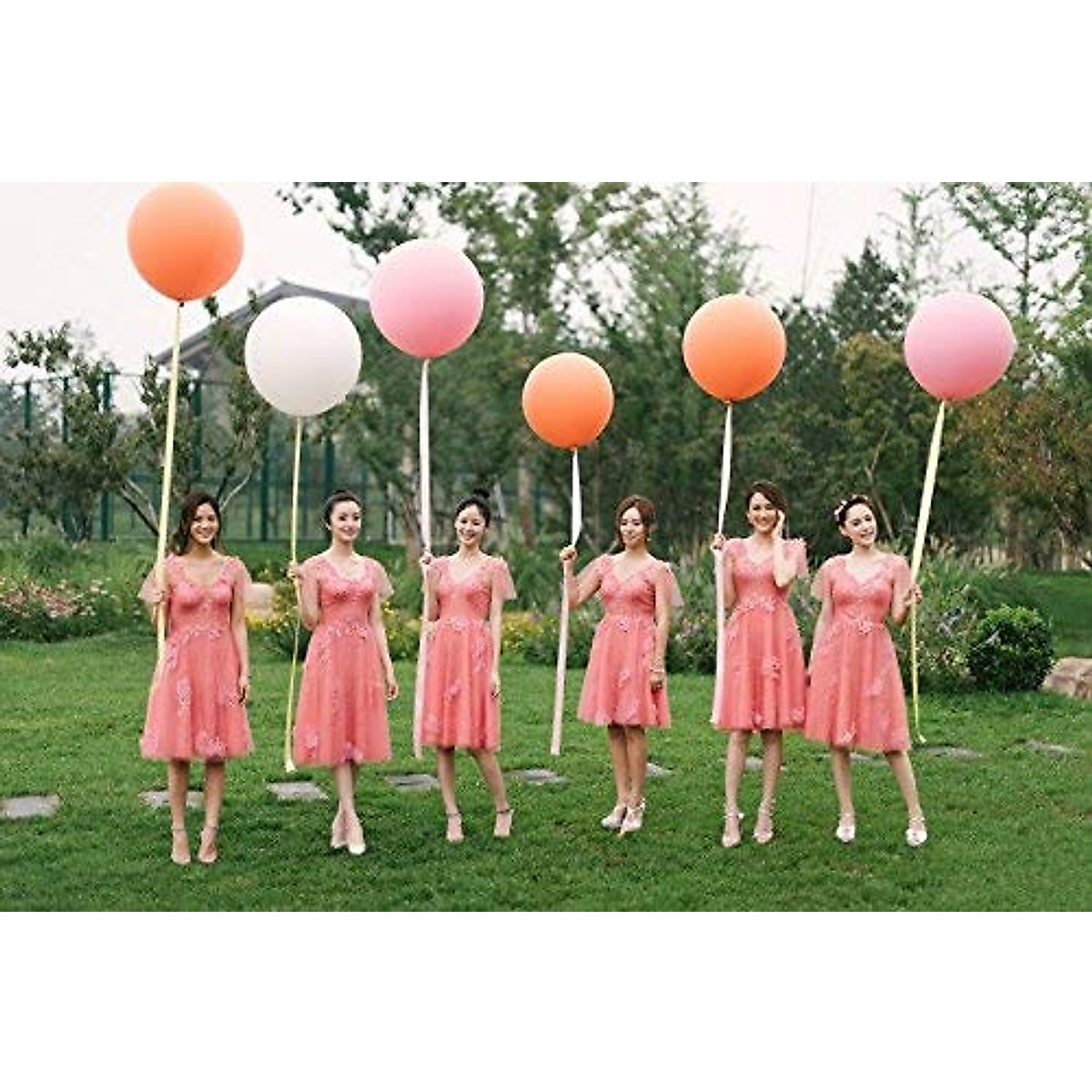 Fonder Mols 2pcs 36 inch Rose Gold Giant Round Balloons with Tassels Garland Tail for Wedding Baby Shower Event & Party Supplies