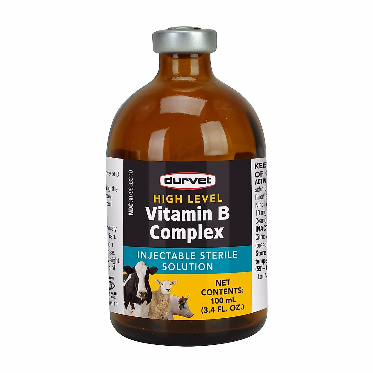 Durvet High Level Vitamin B Complex Injectable Farming Livestock Care 100ml