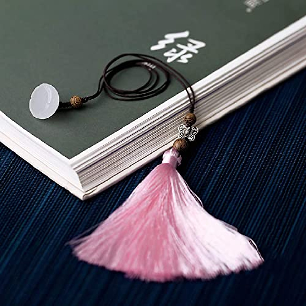 RIOMAN Bookmarks Metal Bookmark Bookmark Sprout Bookmarks Bookmark Small Fresh and Classical Style Bookmark，Bookmark with White Porcelain Pendant, is A Unique Gift (Color : C)