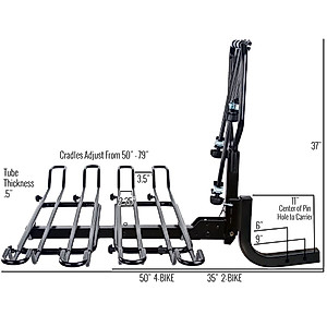 Apex BC-08581-2A-2EXT Bike Adjustable Wheel-Mount Bicycle Rack