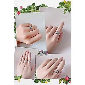 ALoveSoul Adjustable Silver Tone Little Princess Rainbow Unicorn Ring for Women Ladies Fashion Rings Gifts for Women