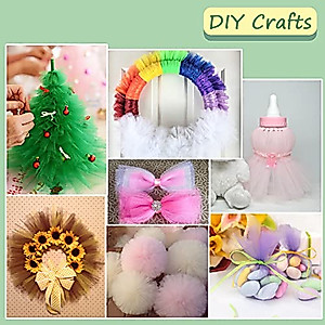 Ableme Deco White Tulle Fabric Roll, 54 Inch by 10 Yards (30 ft) for Wedding Party Decoration Spool Bolt, Ceiling Decor, Tutu Skirt, Gift Wrapping, Soft & Drape (White)